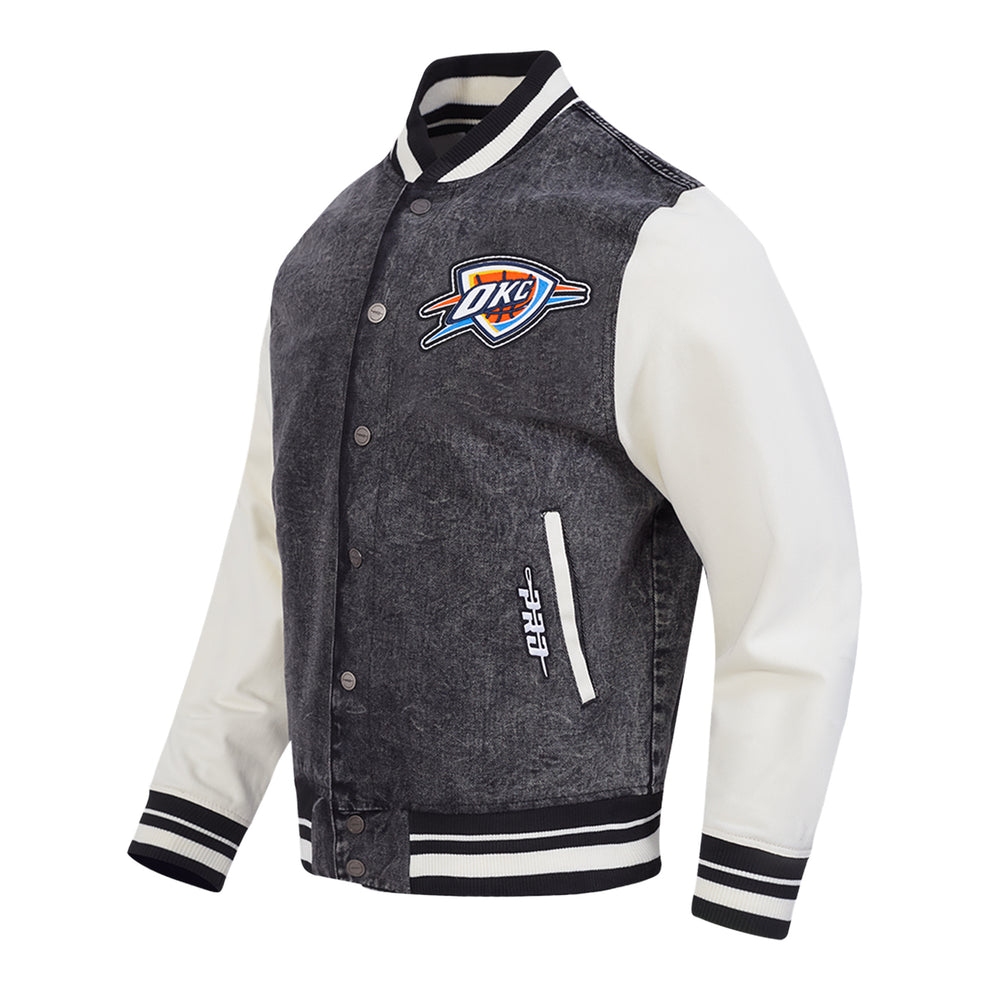 OKC THUNDER PRO STANDARD WASHED DENIM VARSITY JACKET – Official OKC ...