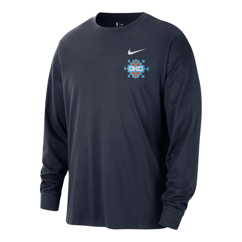 2025-26 CITY EDITION OKC THUNDER NIKE LOGO LONG SLEEVE T-SHIRT ...